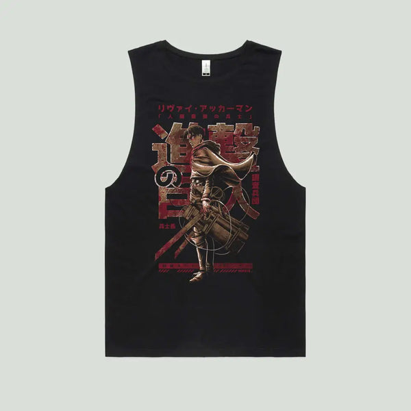 Levi Ackerman Tank Top | Anime Tank Top - Limitee Apparel