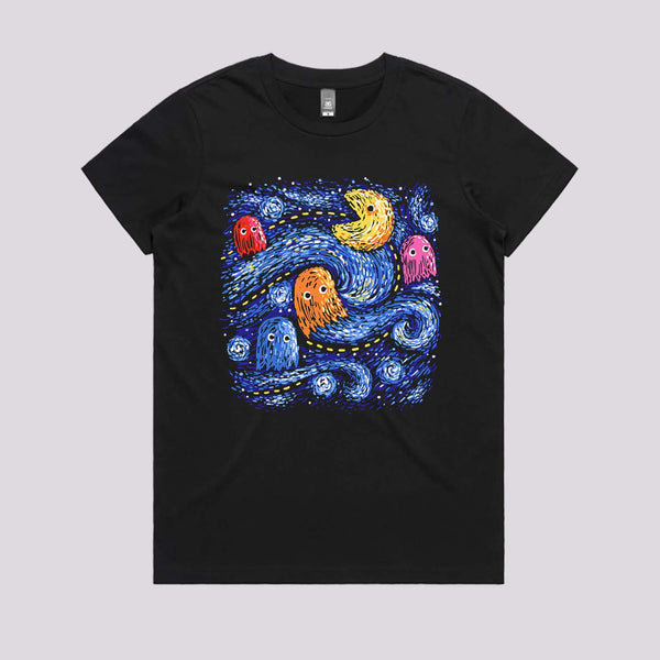 Starry Pacman T-Shirt | Cool Gaming T-Shirts Australia - Limitee Apparel